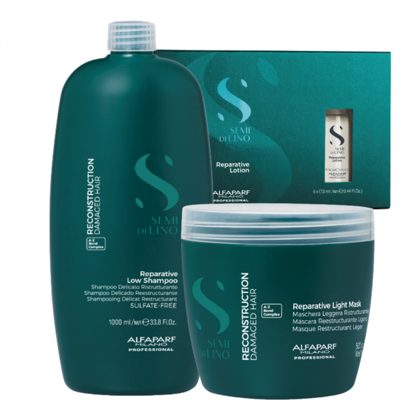 Alfaparf Reparative - Pachet reconstructie par subtire Sh 1L+Masca ...