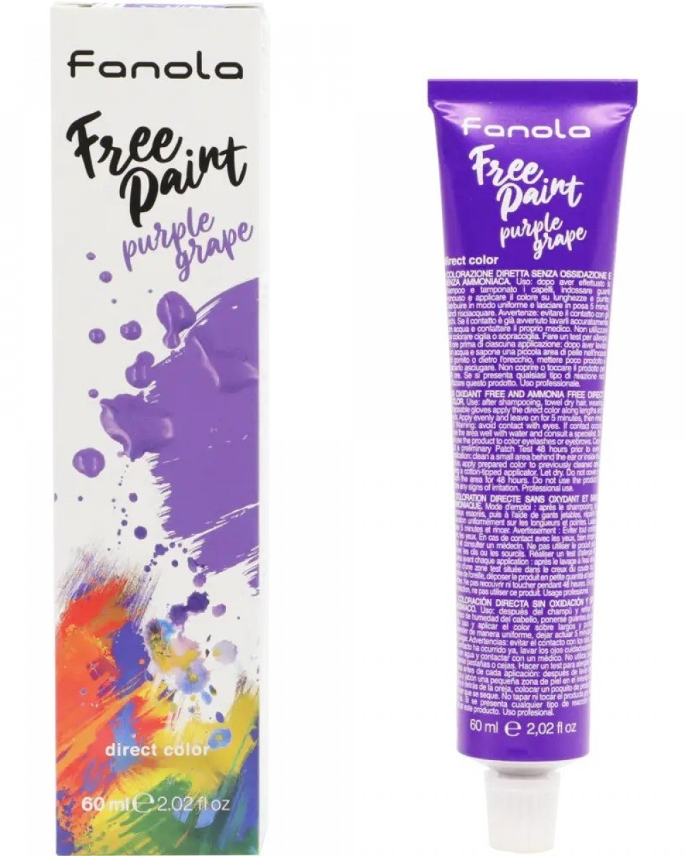Fanola Free Paint - Pigment pur colorare directa violet Purple Grape 60ml