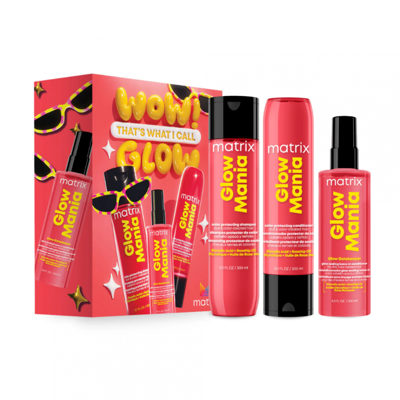 Matrix Glow Mania - Set stralucire par vopsit sh+cond+leave-in