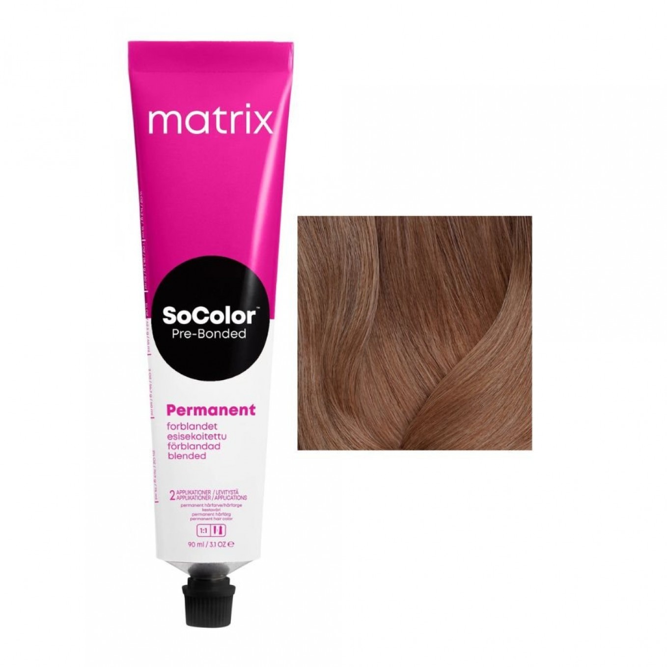 Matrix SoColor - Vopsea de par permanenta 8MA Light Blonde Mocha Ash 90ml
