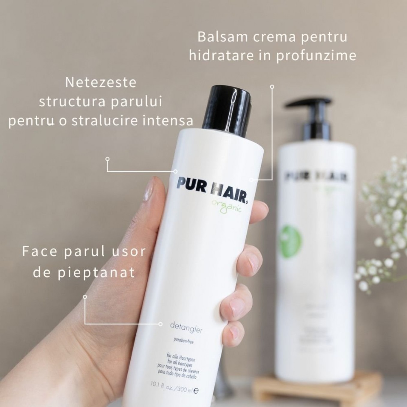 Pur Hair Detangler - Balsam organic hidratare si descurcare 300ml