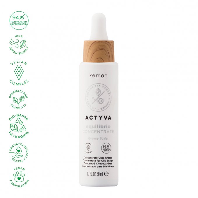Kemon Actyva Equilibrio - Tratament concentrant anti-sebum scalp gras 50ml