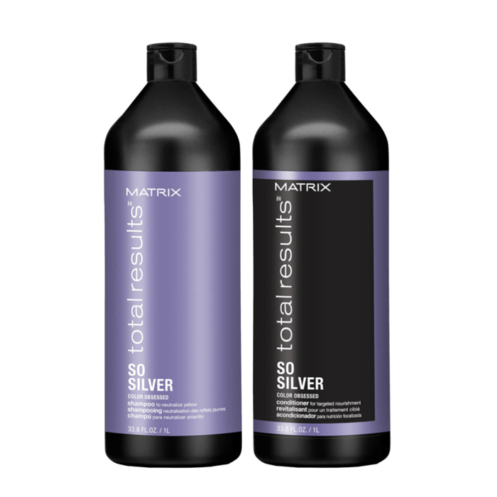 Matrix So Silver - Pachet par vopsit in nuante reci de blond Sampon 1L ...