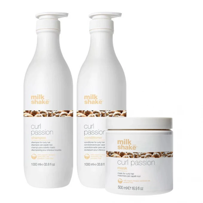Milk Shake Curl Passion - Pachet par cret Sh 1L+Bls 1L+Masca 500ml